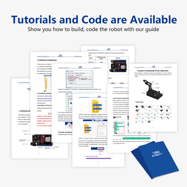 ACEBOTT QD022 ESP32 Programmable Robot Arm Kit for Beginners and Teens – ACEBOTT