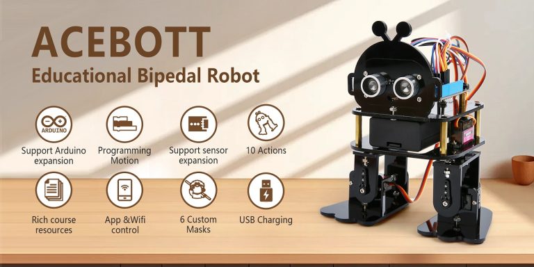 ACEBOTT QD021 ESP32 Bionic Biped Robot Kit Compatible With Arduino Electronic Coding Toy – ACEBOTT